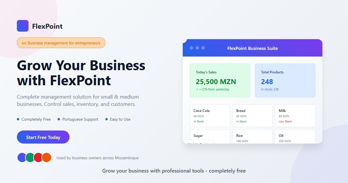 FlexPoint - Free Business Management System for Small & Medium Businesses